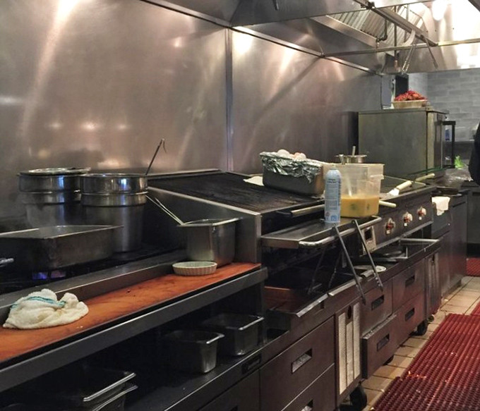 A glimpse into the engine room where comfort food dreams are built&mdash;spotless, organized, and ready for action.