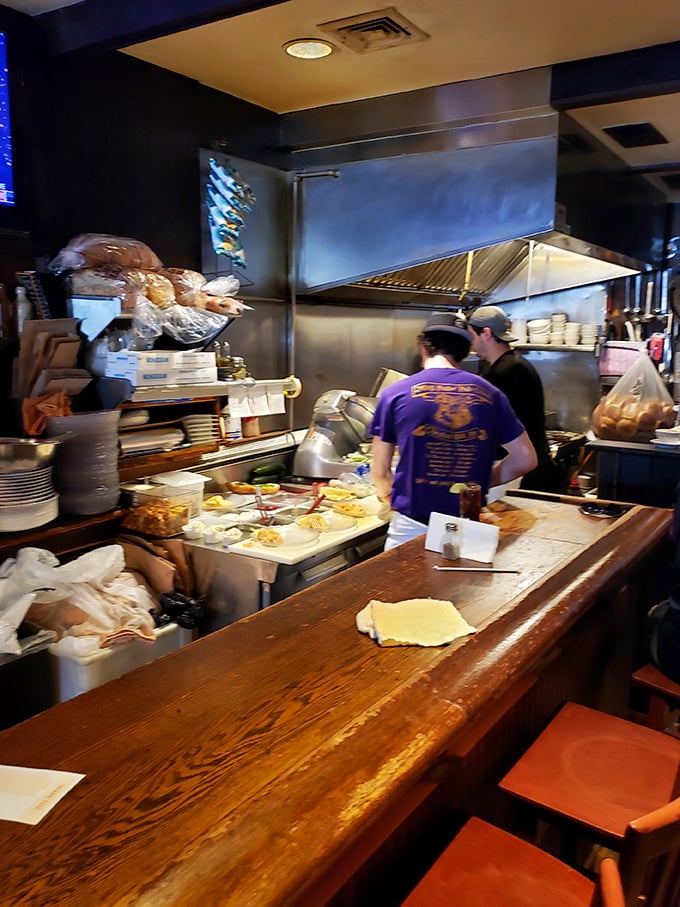 Behind-the-scenes magic where sandwich artisans ply their craft. This kitchen has produced more joy than most concert venues.