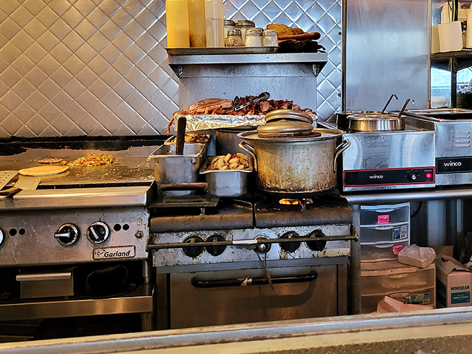 The kitchen at Nadine's doesn't hide behind swinging doors &ndash; it's right there, honest and hardworking, like Pittsburgh itself.