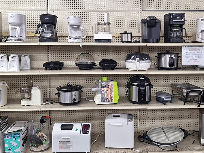 Kitchen appliance heaven for the culinary curious. That bread maker you used exactly twice? Someone else is about to have the same experience.