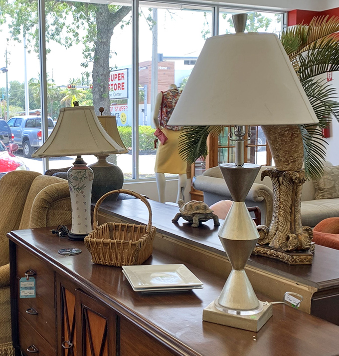 Lamp department or time travel portal? These lighting options span decades of design history, from elegant to... interestingly unique.