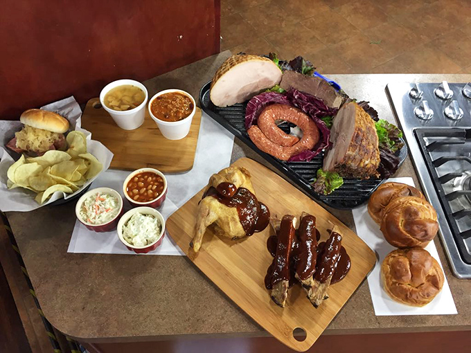 A barbecue feast fit for royalty&mdash;or just really hungry humans. More smoked delights than you can shake a fork at.