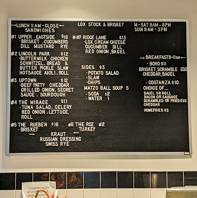 The menu board of possibilities &ndash; a roadmap to deliciousness. Simple black and white, because when the food is this good, you don't need fancy graphics.