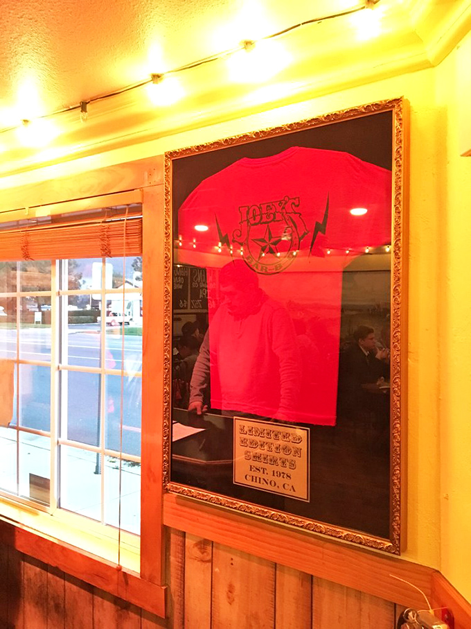 The framed memorabilia isn't just decor&mdash;it's a souvenir from the time your taste buds took that unforgettable trip to flavor country, right in Chino.