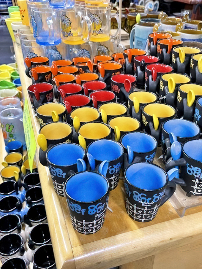 Mug collectors, beware! These colorful coffee vessels with their vibrant interiors might force you to expand your kitchen cabinet space.