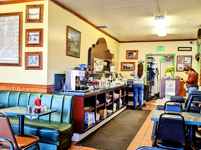 Classic diner booths in that perfect shade of turquoise&mdash;where countless cups of coffee have fueled conversations both profound and profoundly silly.