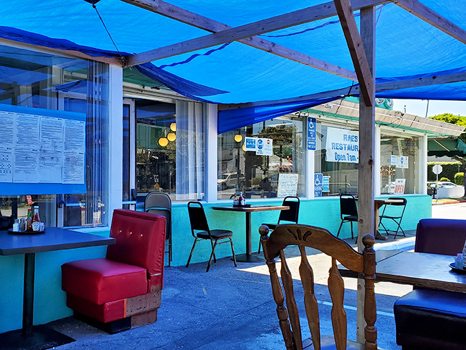 Even the outdoor seating maintains that classic diner charm where every meal feels like a celebration.