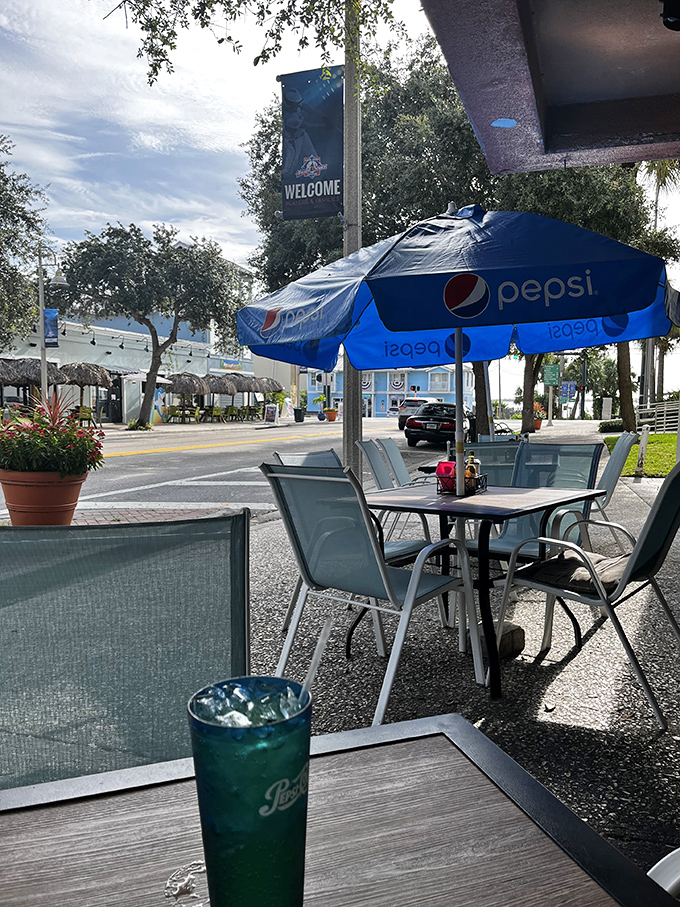 Outdoor seating that lets you enjoy your breakfast with a side of Florida sunshine and people-watching&mdash;nature's entertainment.