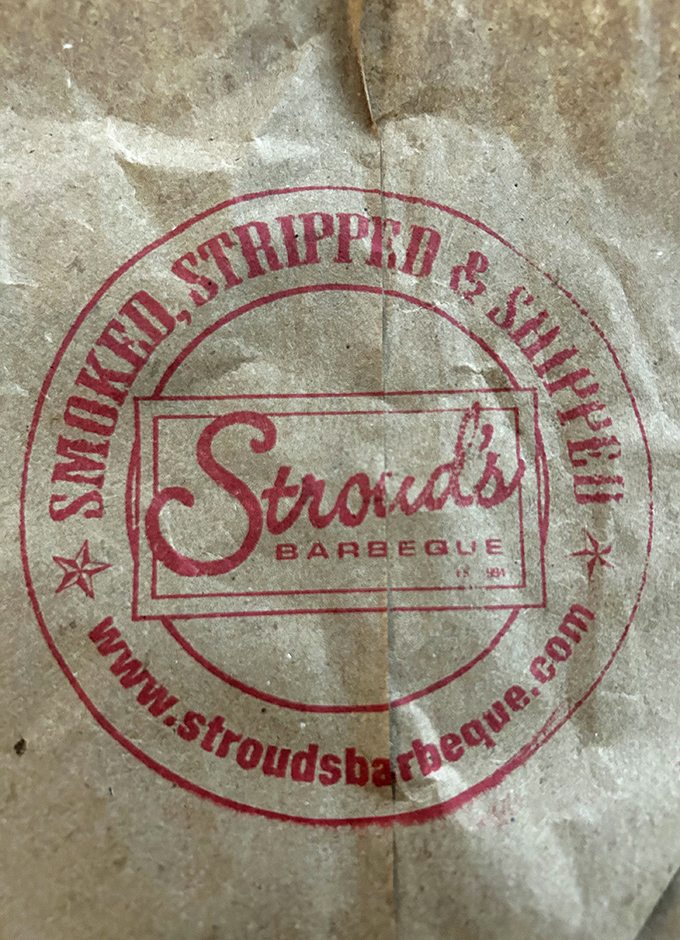 "Smoked, Stripped & Sauced"&mdash;words to live by. This stamp isn't just branding; it's a philosophy wrapped in brown paper.