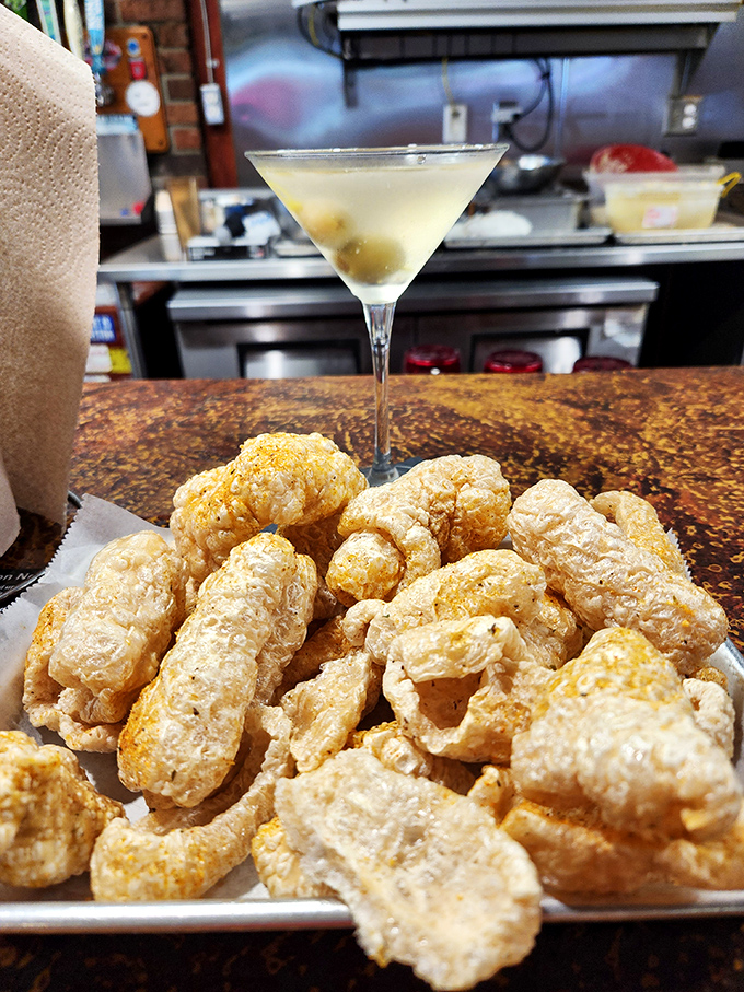 Pork rinds and martinis&mdash;the pairing nobody asked for but everyone needs. Southern comfort food meets sophisticated cocktail hour.