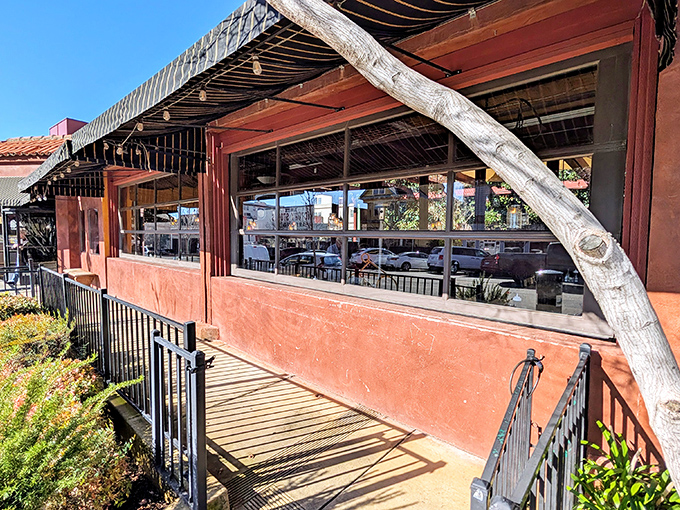 The entrance ramp leads to more than just a restaurant&mdash;it's the gateway to your next food memory, framed by California sunshine.