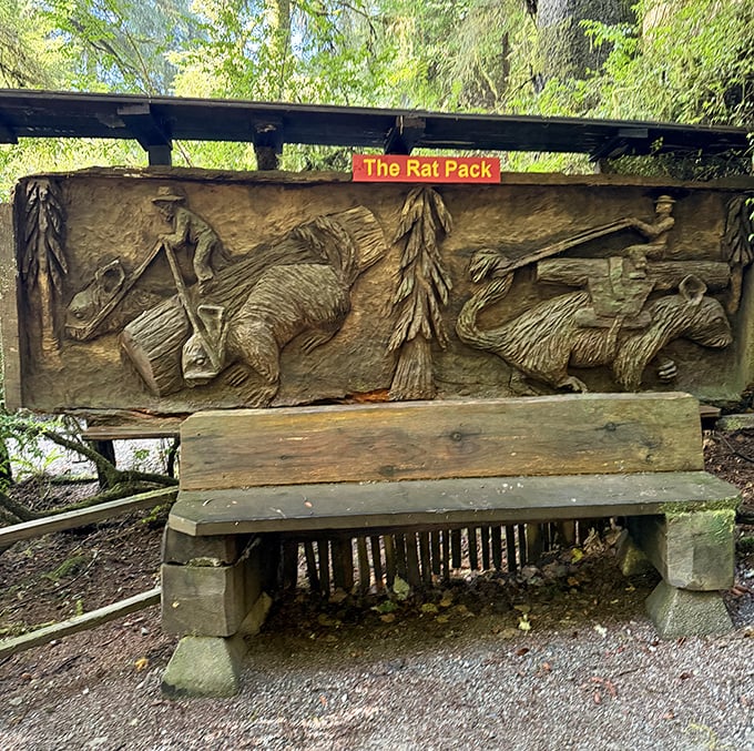 "The Rat Pack" &ndash; not Sinatra and friends, but a delightfully quirky wood carving that Frank would probably appreciate anyway.