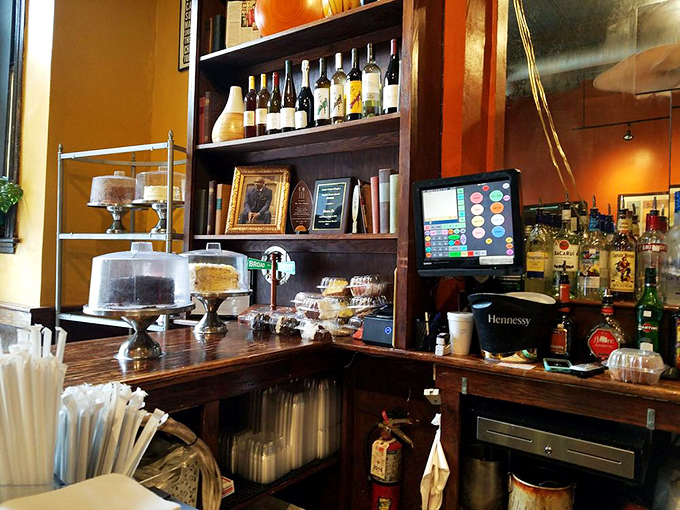 Behind the counter, where magic happens daily. Those cakes aren't just desserts&mdash;they're edible works of art that happen to taste like heaven.