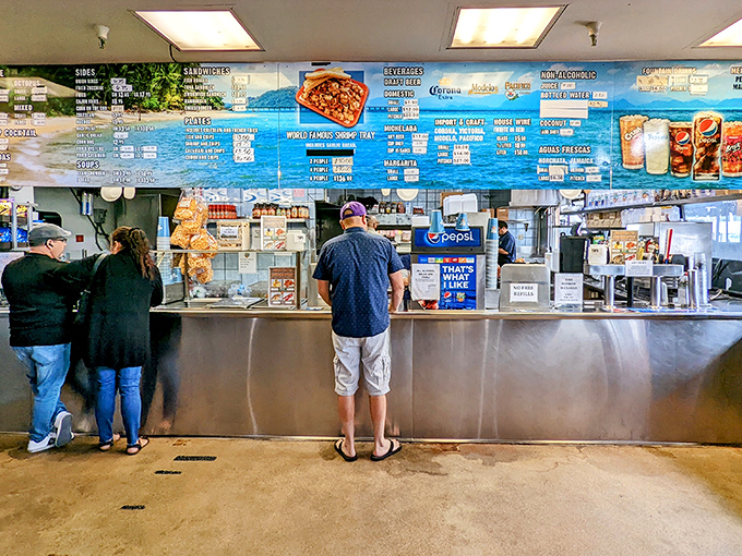 The gateway to flavor town &ndash; where seafood dreams are ordered, paid for, and soon to become delicious reality.