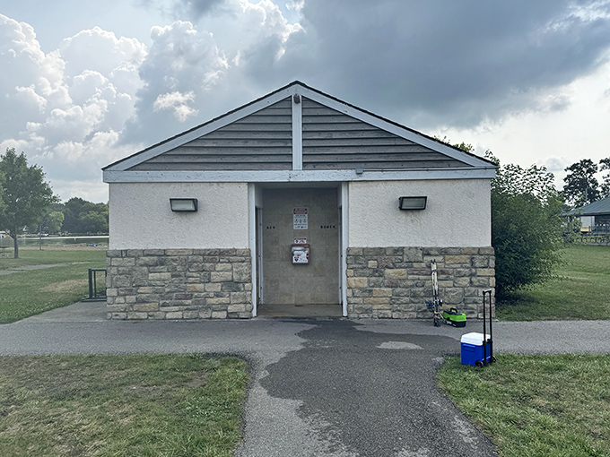 Not all architecture needs to impress&mdash;sometimes functionality is beauty enough. This humble restroom facility has saved countless family outings from disaster.