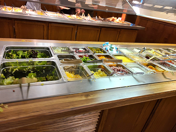 The salad bar&mdash;that obligatory first stop where you promise yourself "just a little" to save room, then somehow end up with a mountain anyway.