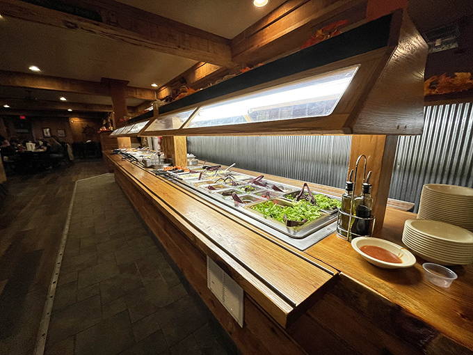 The salad bar – that magnificent compromise where you pretend to be virtuous before demolishing a platter of fried seafood without guilt.