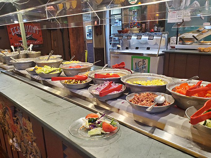 Even the salad bar looks inviting, though let's be honest about why you're really here.