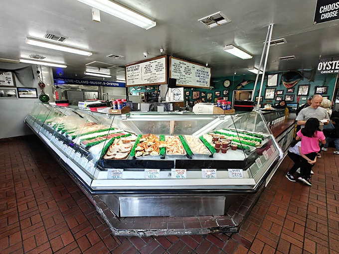 The seafood counter showcases the day's bounty like fine jewelry, except this collection is destined for your dinner plate.