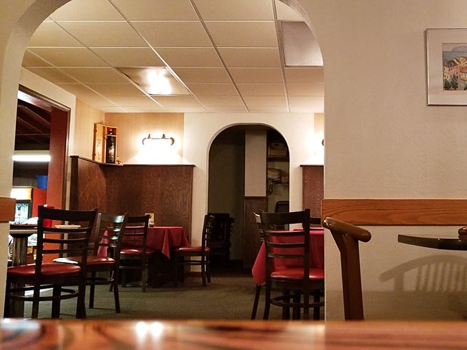 Booths with that lived-in comfort that new restaurants try to fake but can't quite capture.