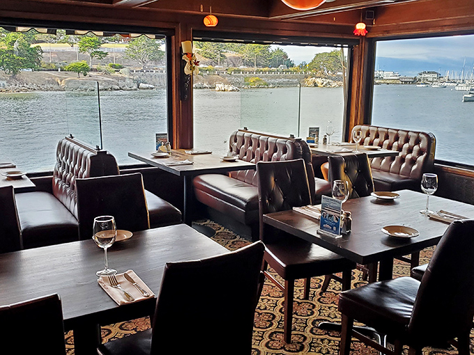 Leather booths with panoramic bay views where you can watch otters play while you eat &ndash; nature's dinner theater at its finest.