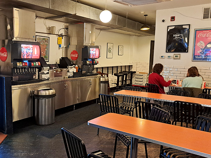 The dining area offers a no-nonsense approach to comfort &ndash; because when the food is this good, fancy chairs are just a distraction.