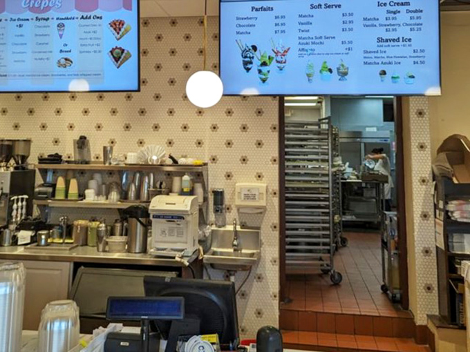 A glimpse into the kitchen sanctum where magic happens. Those digital menus are just modern-day scrolls revealing ancient baking secrets.