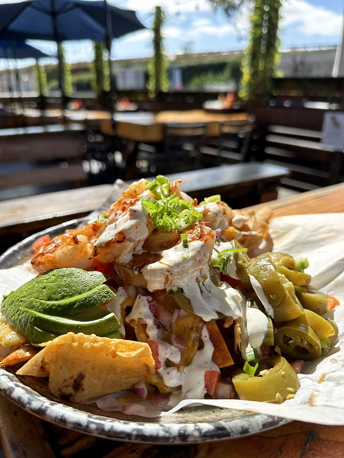Not your average nachos&mdash;these seafood-topped beauties are what happens when San Diego and the ocean have a delicious love child.