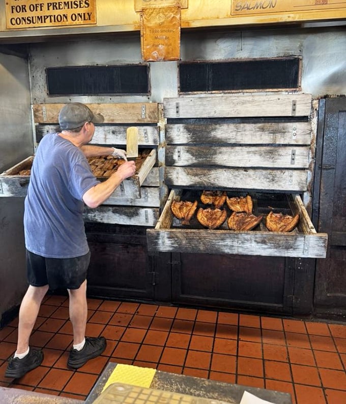 A glimpse into the smoking process&mdash;where patience transforms ordinary fish into extraordinary meals. Florida alchemy at its finest.