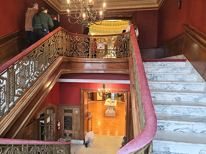 The grand staircase practically begs for a dramatic entrance. I resisted sliding down the banister, but only because security was watching.