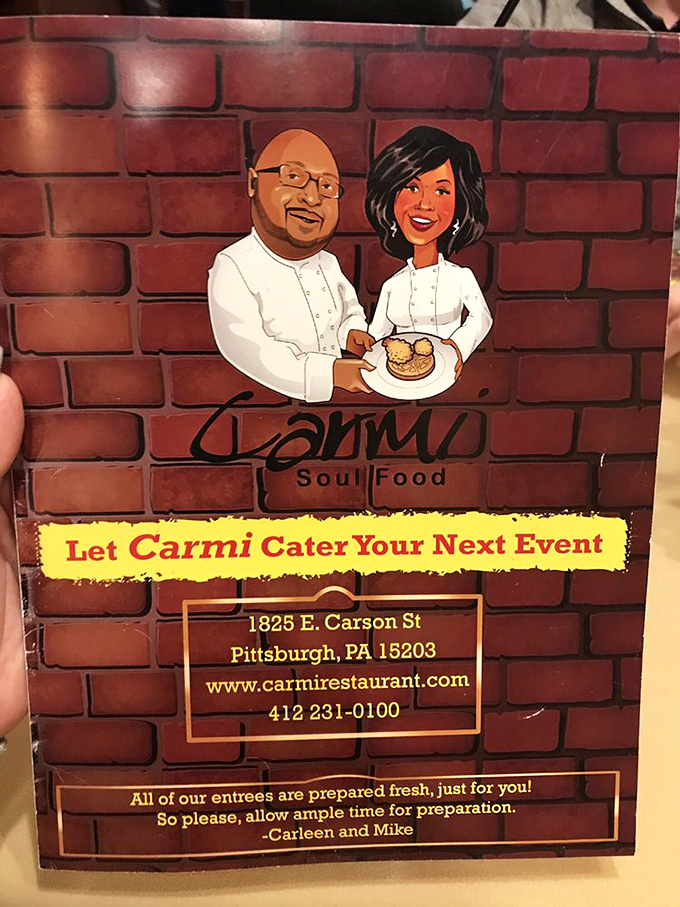 More than just a restaurant&mdash;Carmi offers catering that brings soul food magic to your special events. Southern hospitality on the move.