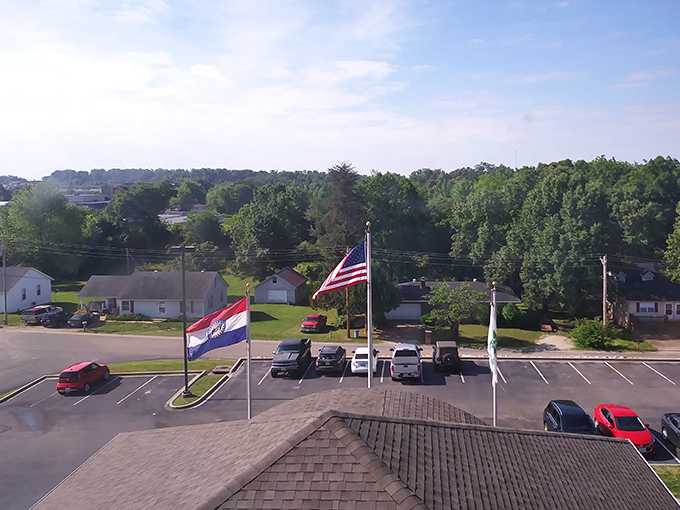 Residential neighborhoods spread comfortably beneath canopies of mature trees, where property taxes won't consume your entire Social Security check.