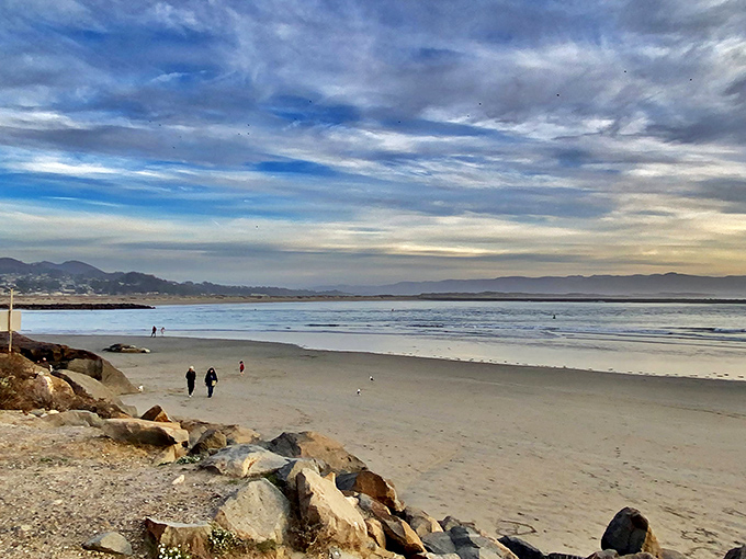 Winter beachcombers discover the joy of having this spectacular shoreline almost entirely to themselves, proving off-season has its privileges.