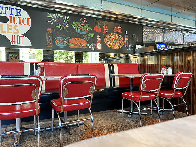 Those red booths aren't just seating&mdash;they're front-row tickets to the greatest show in town: authentic diner cuisine served with a side of nostalgia.