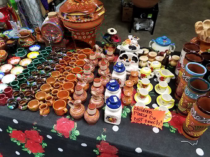 Terracotta treasures that transform any patio into a Mexican hacienda. That "Children Please Do Not Touch" sign is the universal language of "Yes, they're that fragile."