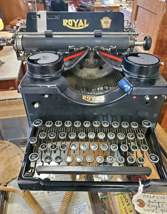 This Royal typewriter awaits your Great American Novel. Those keys have probably typed more love letters than tweets.