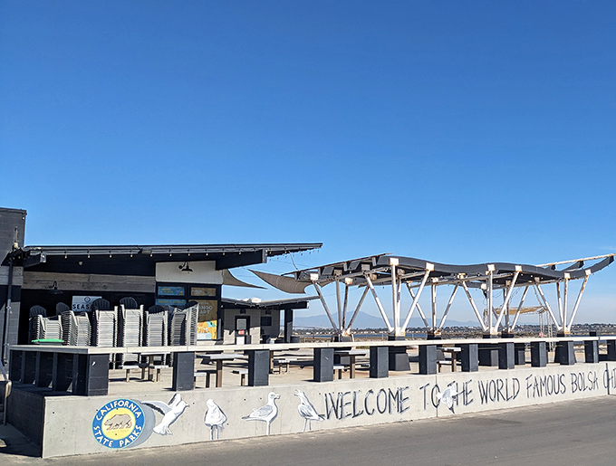 "Welcome to the World Famous Bolsa Chica" proclaims the wall beneath Sea Salt's modern, angular architecture &ndash; a humble shack with not-so-humble flavors.