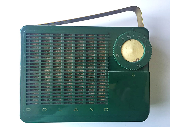 The Roland radio: when finding your favorite station meant physically turning a dial and adjusting an antenna with surgical precision.