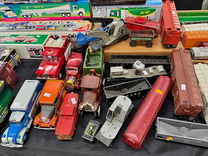 Toy trucks that transported imagination decades before Amazon delivered packages. These miniature vehicles carry maximum nostalgia in their tiny beds.