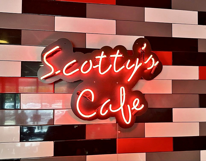 The wall mural celebrates breakfast's greatest hits &ndash; eggs, bacon, and pancakes &ndash; the holy trinity of morning meals.