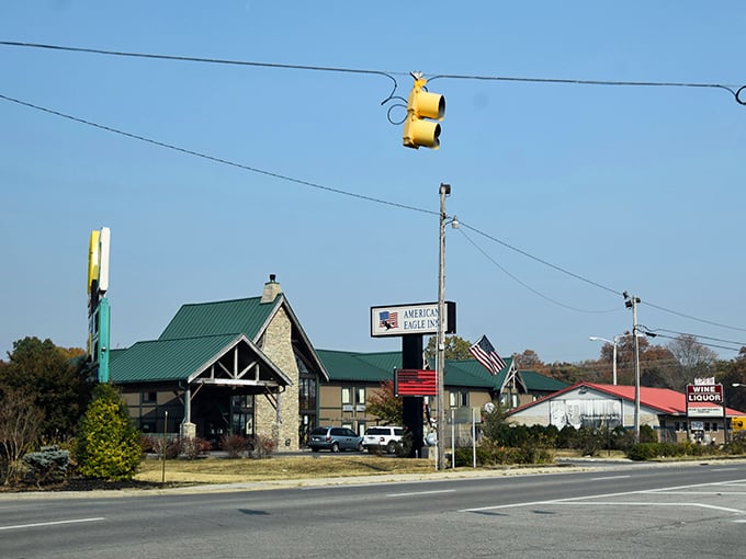 The quiet downtown of Monteagle fade into the distance like stress fading from your shoulders.