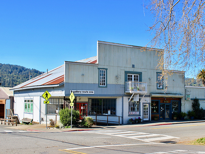 Point Reyes Station's simple storefronts have weathered Pacific storms and changing times. The cheese shop inside is worth the journey.