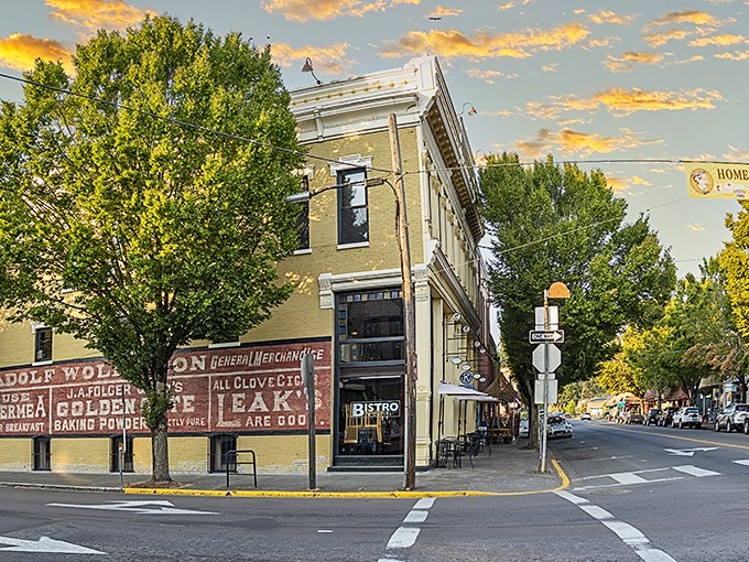 Silverton's historic buildings glow golden in the evening light, their vintage signs whispering stories of yesteryear.