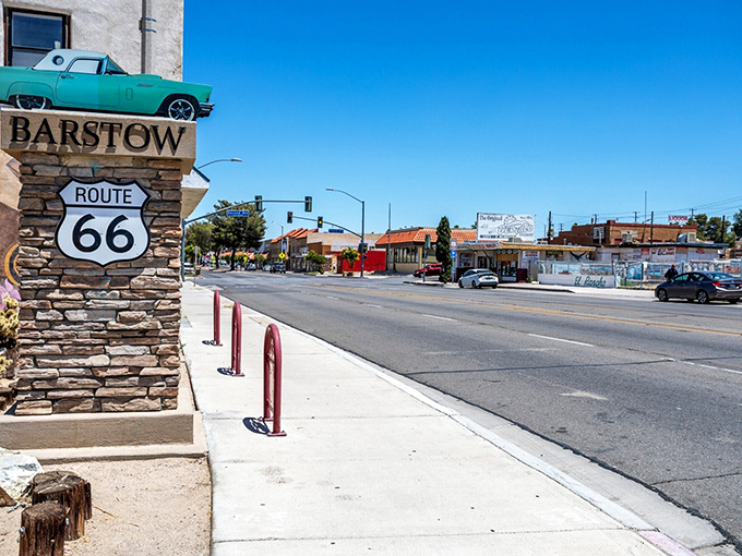 Barstow's Route 66 heritage stands proud with its vintage sign, a reminder of road trips, tail fins, and simpler times.