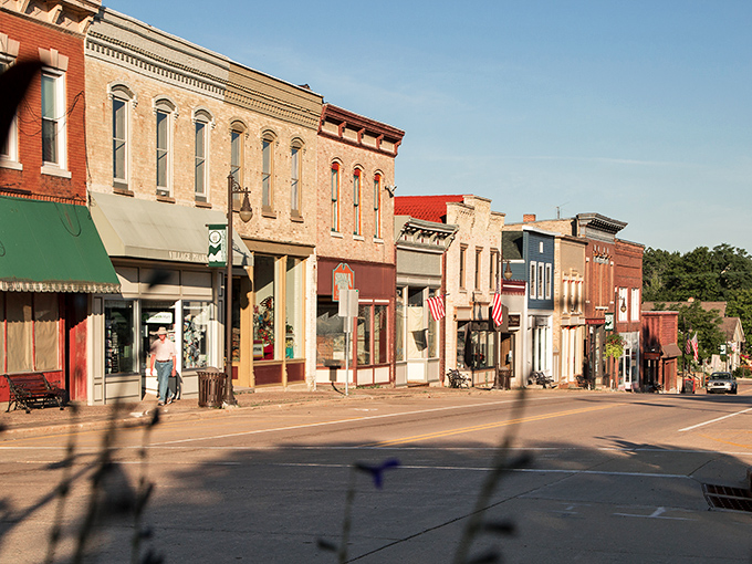 Cambridge's historic downtown features beautifully preserved limestone storefronts that reflect its Cornish mining heritage.