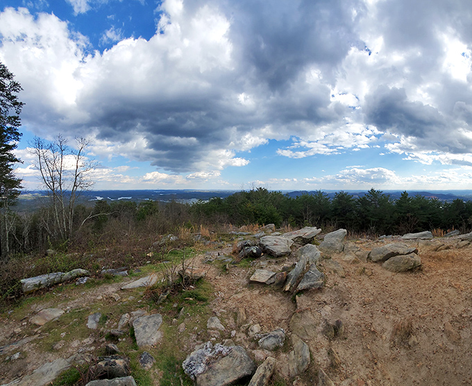 The rocky overlook near Cartersville offers breathtaking views that remind you why they call it the Beautiful South