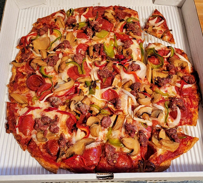 The Terita's Special in all its glory &ndash; a symphony of toppings that somehow never overwhelms the perfect crust beneath.