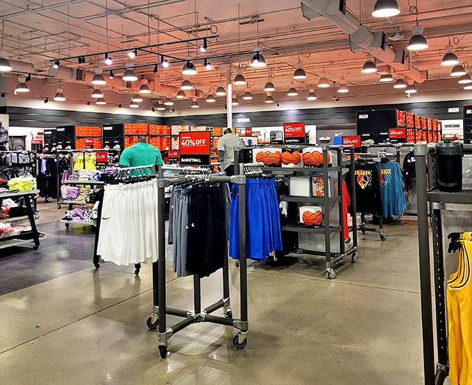 Nike's interior feels like the locker room of champions, minus the sweaty socks and with significantly better lighting.
