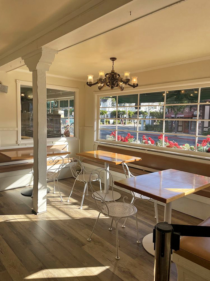Morning light bathes the dining area in golden warmth, turning an ordinary coffee break into a moment of Danish-inspired mindfulness.