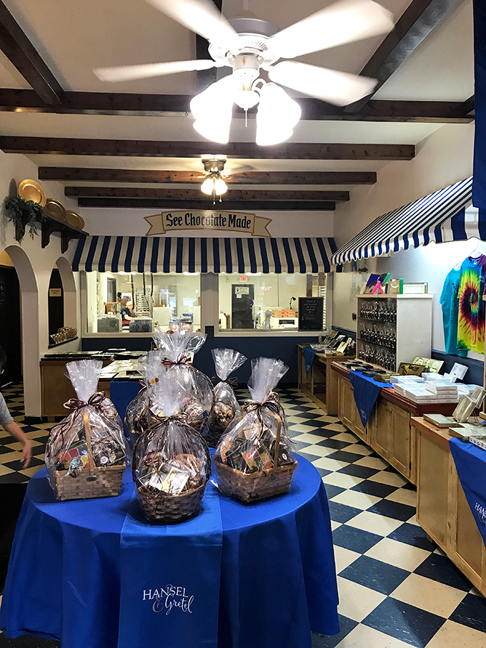 Gift baskets ready for special occasions, though let's be honest—most become "gifts" people give themselves before leaving the parking lot.
